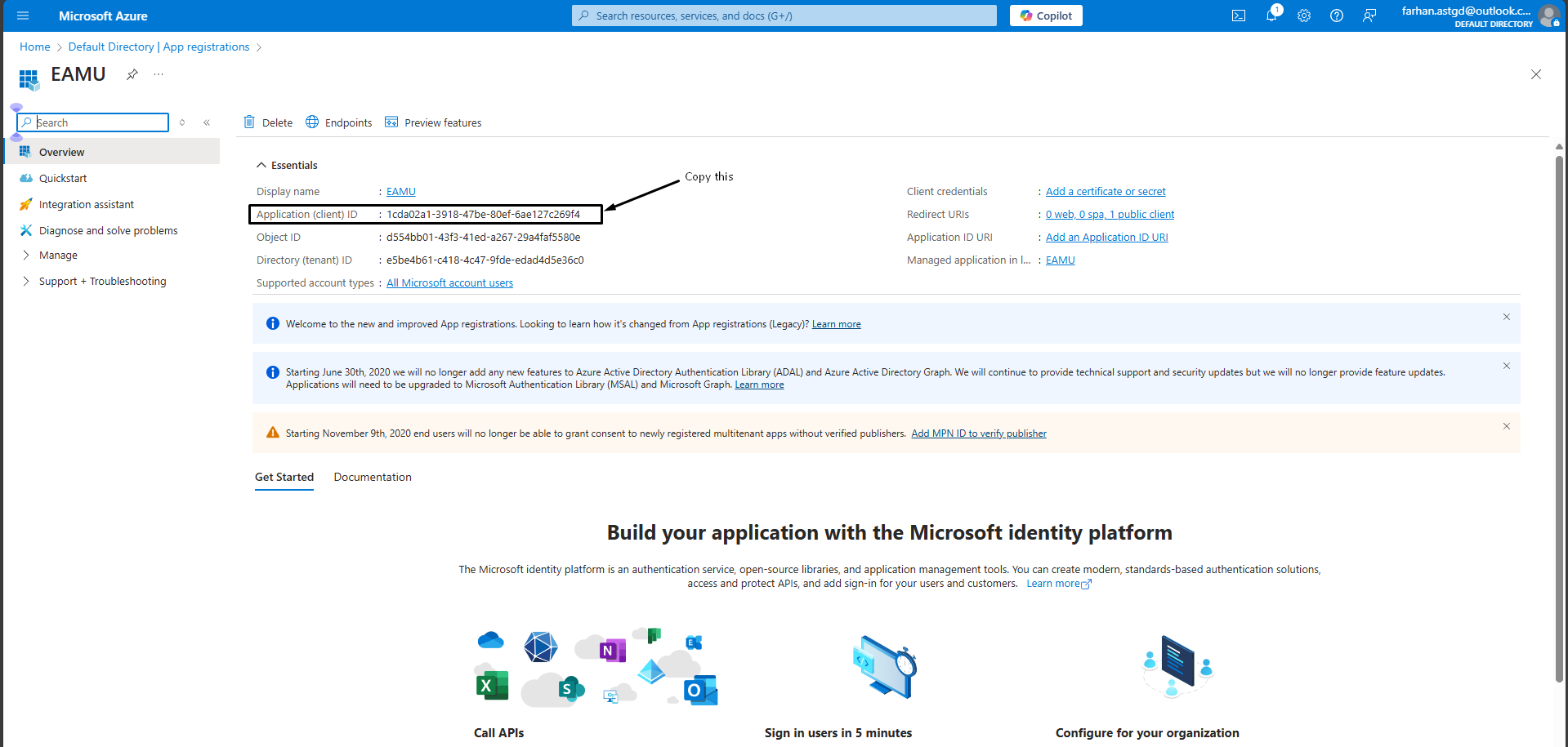 Registering An App In Azure Portal To Obtain Client Id For Oauth With Microsoft 365 Email